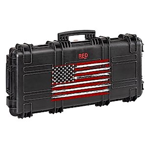 Explorer Cases RED7814.BCV.USA 31" RED Waterproof Gun Rifle Case with Double Layer Convoluted Foam - Limited USA Flag Edition