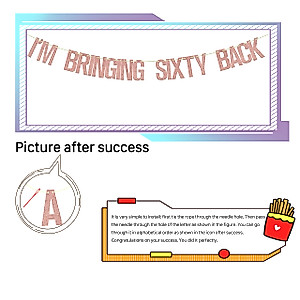 I'm Bringing Sixty Back Banner, 60th Birthday Decorations, Cheers to 60 Years/I'm 60, Funny Sixty Birthday Party Decors, 60th Anniversary and Birthday Party Supplies Rose Gold Glitter
