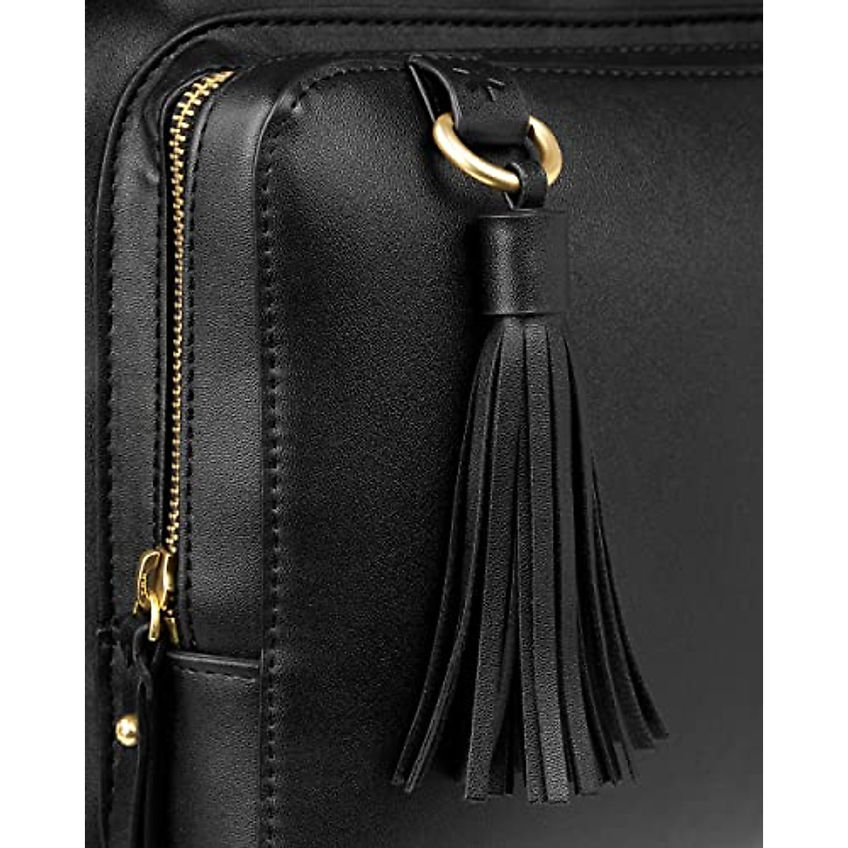 Skip Hop Diaper Bag Backpack: Greenwich Multi-Function Baby Travel Bag with Changing Pad and Stroller Straps, Vegan Leather, Black (Discontinued by Manufacturer)