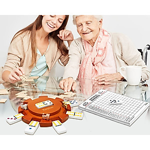 Exqline Mexican Train Score Pads, 70 Sheets Dominoes Chicken Foot and Mexican Train Score Sheets 8.3'' X 5.5'' Well-Made Large Size Paper Record Clearly and Easy to Read for Travel Gamenight