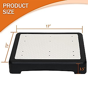 Half Step Stool, Heavy Duty Step Platform with Non-Slip Surface 440 Lbs Load Capacity, Mobility Step Stools for Adults & Elderly Seniors Indoor and Outdoor Use, Medium Size