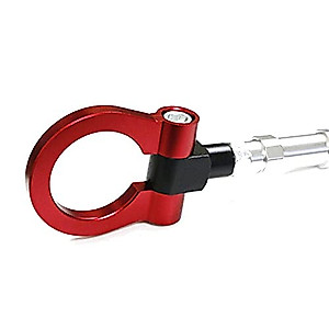 iJDMTOY Red Track Racing Style Tow Hook Ring Compatible With 2014-2016 Scion tC, Made of Lightweight Aluminum