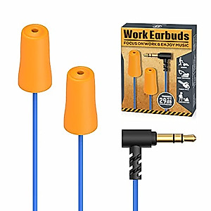 Hearprotek earplug Headphones for Work, Safety Foam Earbuds Headphones That Look Like earplugs for Hearing Protection Noise Isolation-Great for Work Shift, Construction, Lawn Mowing, Heavy Machinery