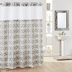 Hookless Branca Shower Curtain with Peva Liner, 71 X 74, Taupe