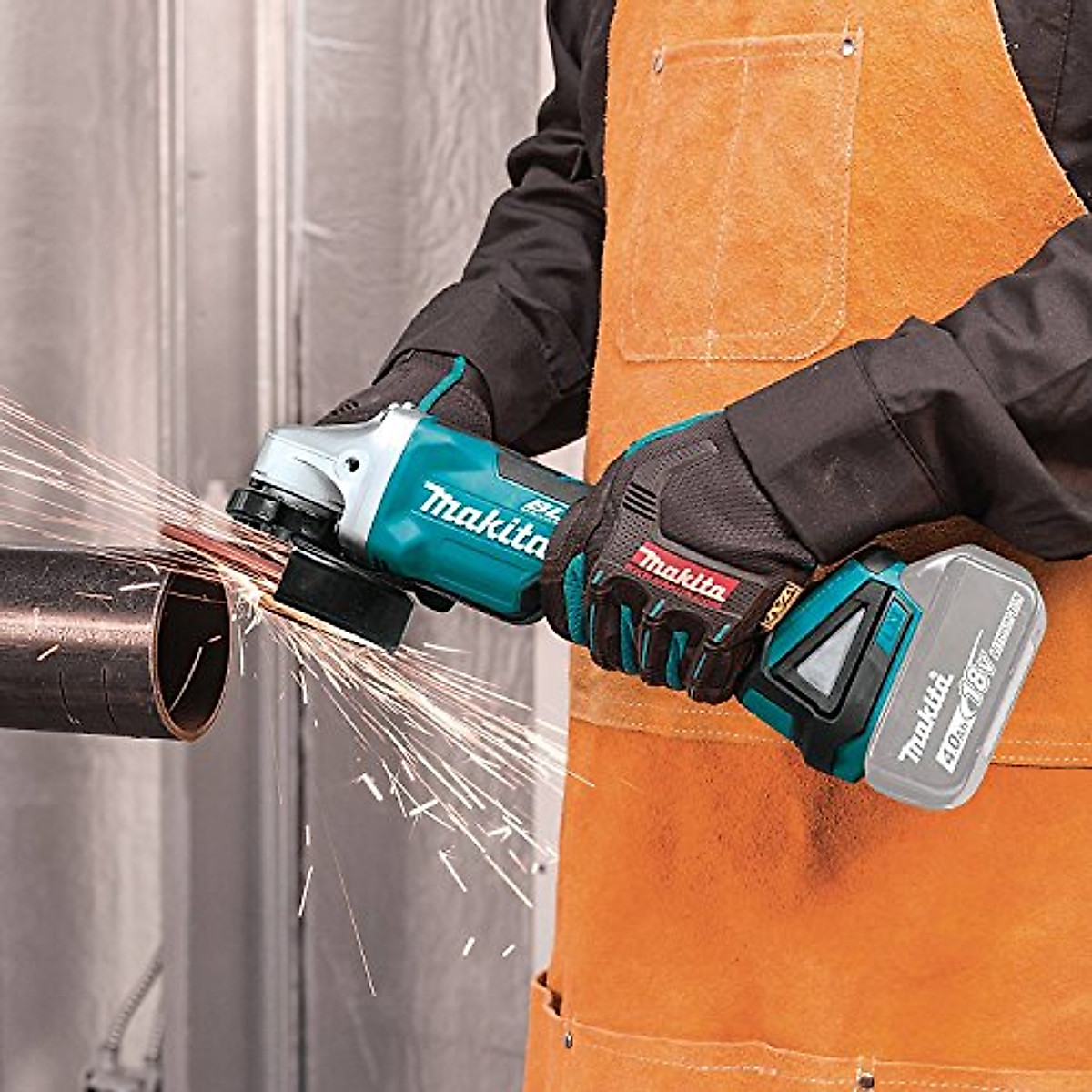 Makita XAG11Z 18V LXT® Lithium-Ion Brushless Cordless 4-1/2” / 5" Paddle Switch Cut-Off/Angle Grinder, with Electric Brake, Tool Only