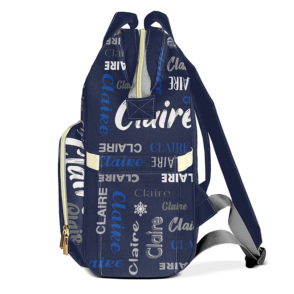 ZAACUSTOM Waterproof Custom Diaper Bag for Baby Boy Girl, Large Capacity Personalized Diaper Bag with Name, Multifunctional Diaper Bag Backpack with Adjustable Shoulder Straps