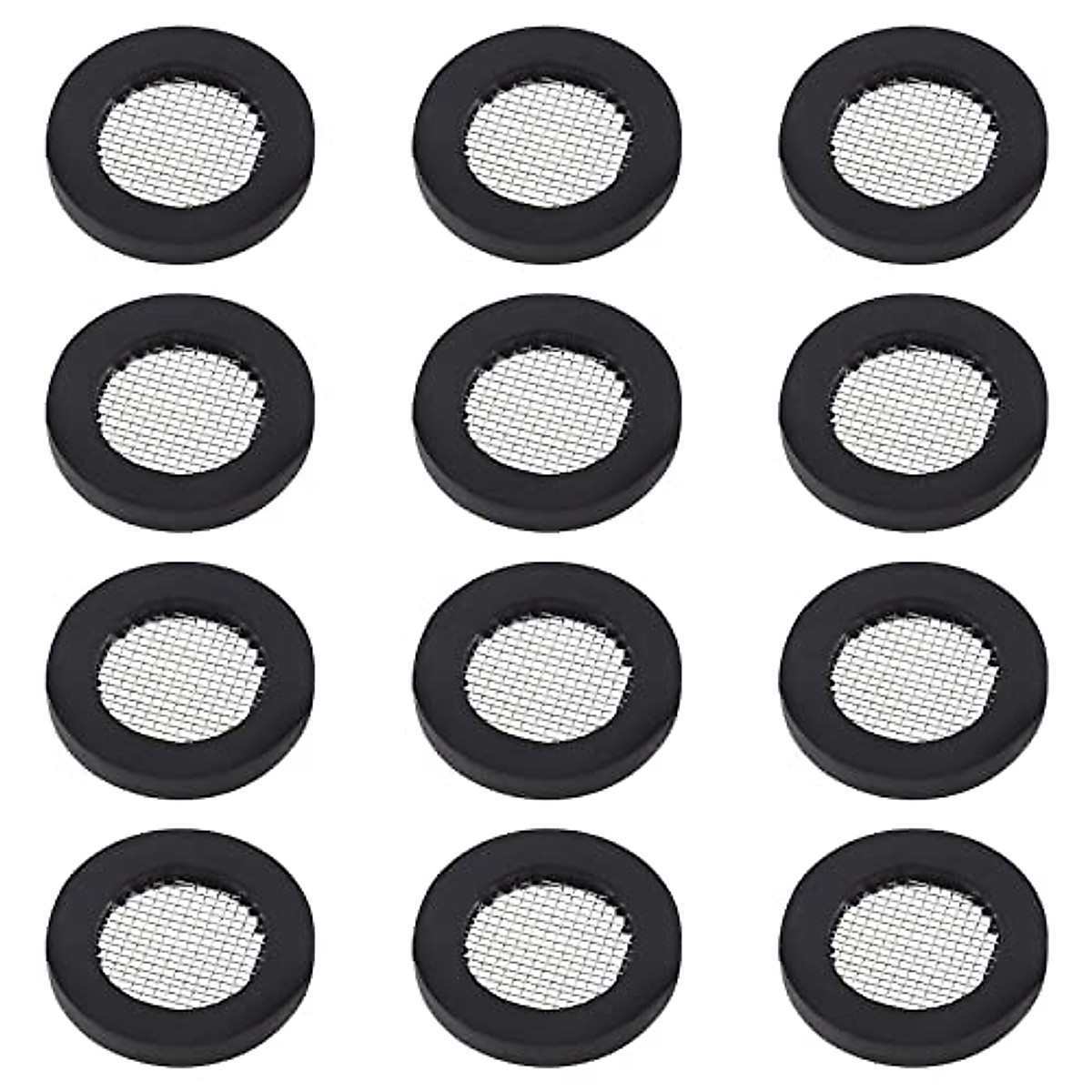 50PCS Stainless Steel Filter Garden Hose Washer Seal O Ring Gasket Water Faucet Rubber Washer with 40 Mesh for 1/2 Inch Garden Hose Water Faucet Shower Head