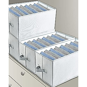 Wardrobe Clothes Organizer for Folded Clothes, [Extra Large] Pants Organizer for Closet, PP Board Jeans Organizer Drawers for Jeans, Pant, Sweaters, t-Shirt, Legging Dress(8 Grids, Gray)