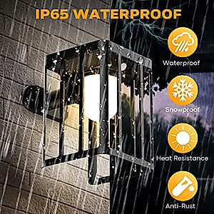 Outdoor Wall Light Fixtures, Solar Motion Porch Lights IP65 Waterproof 3 Lighting Modes for Patio Front Door Entryway, 2 Pack