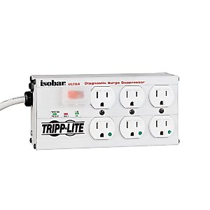 Tripp Lite Hospital-Grade Isobar 6-Outlet Surge Protector Power Strip, 15ft Cord, 3300 Joules Protection, Right Angle Plug, UL 1363, Not for Patient Care Vicinities, (ISOBAR6ULTRAHG)