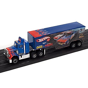 Auto World Xtraction Racing Rig Peterbilt 359 w/Trailer Snake II vs. Mongoose II (Flamethrower) HO Scale Slot Car