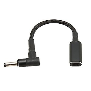 Jopwkuin USB C to 4.0x1.7mm DC Adapter Cable, Safe Efficient Charging Converter Short USB C Female to DC Male Adapter 100W for Laptop