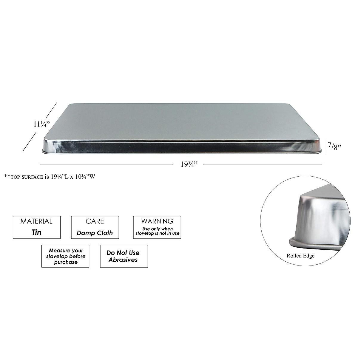 Reston Lloyd Rectangular Stove Burner Covers, Set of 2, Black