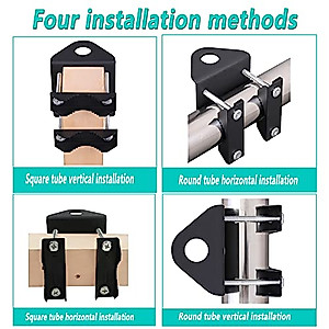 KSWLOR 3/4 Hole Antenna Roll Bar Mount Bracket with NMO Connector,Horizontal or Vertical Installation on Round Bar, Square Bar and Railing