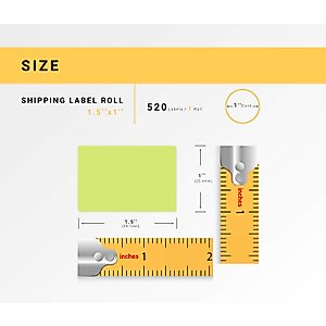 HOUSELABELS 1.5" x 1" Green Multipurpose Labels on 1" Core Compatible with Zebra and Rollo Printers, 1 Roll / 520 Labels per Roll