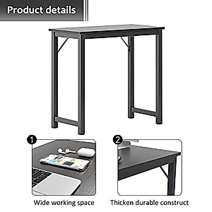sogesfurniture Computer Desk 31.5 inches Sturdy Office Desk Meeting Desk Training Desk Writing Desk Workstation Desk Gaming Desk, Black