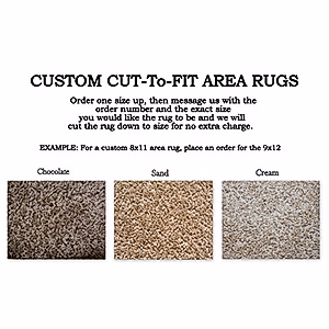 KOECKRITZ Custom Cut-to-Fit Area Rugs. Multiple Colors to Choose from. Great for Homes, Apartments or Dorm Rooms. Click for More Details on Custom Sizing Your Rug (3'x5', Sand)