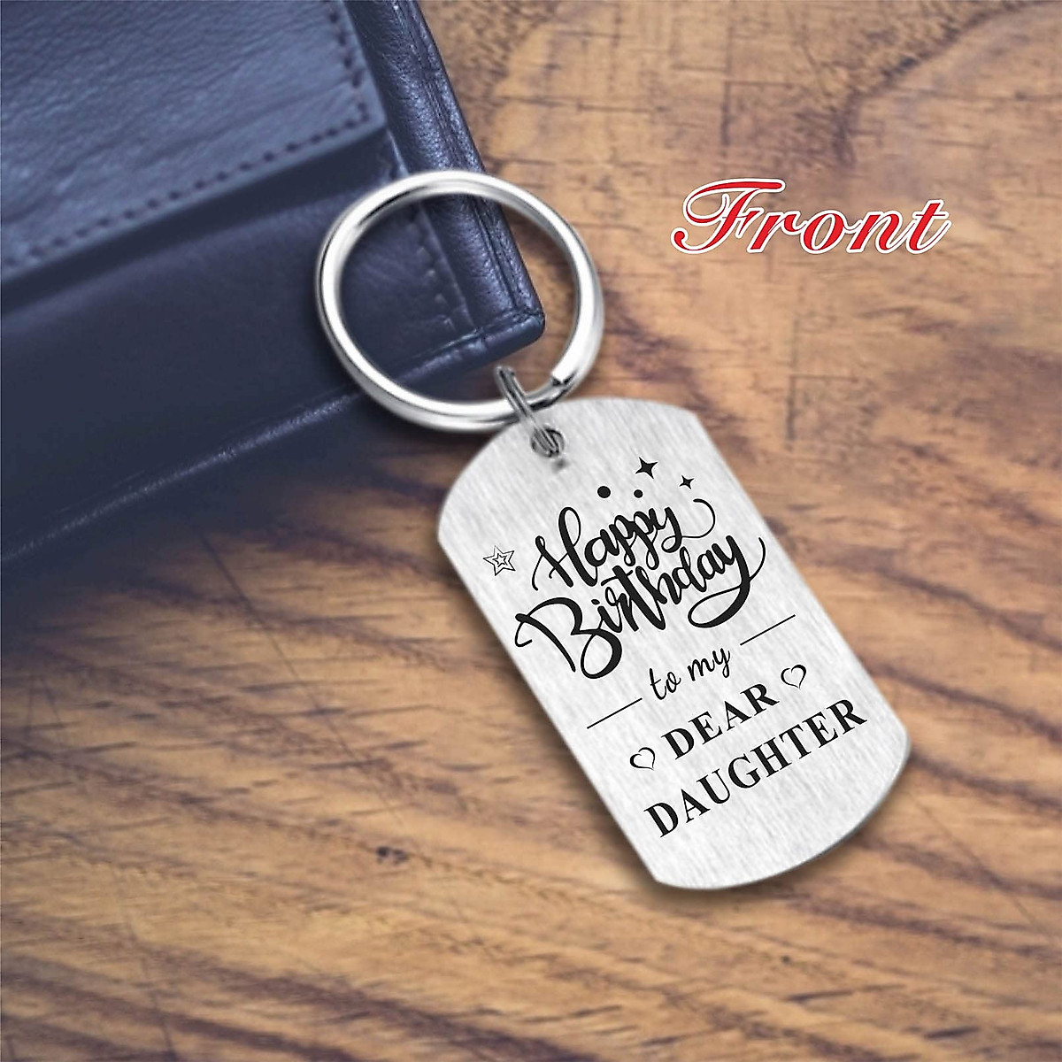 TGCNQ Happy Birthday Daughter, Birthday Gift for Daughter from Mom and Dad, Daughter Birthday Keychian
