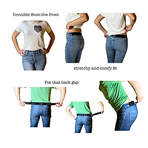 Invisible No Buckle Elastic Belt for Men and Women: 1 1/2" Wide, Waist size adjustable 32" to 48" by Beltless