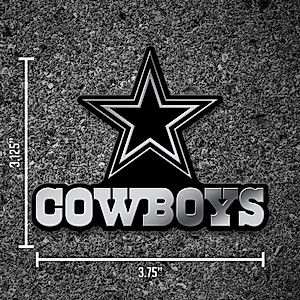 Rico Industries NFL Dallas Cowboys Chrome Finished Auto Emblem 3D Sticker, Silver