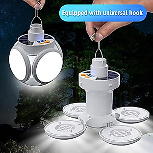 HULPPRE Solar Camping Lantern with Remote&USB, Collapsible Portable Tent Lights, Emergency Solar Lantern Lamp for Hurricane ,Night Fishing,Hiking,Chicken Coop,Canopy,Shed/Barn