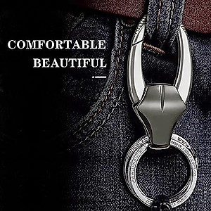 OMUDA Car Keys Keychain for Men, Bull Head Shape Funny Key Chain, Men's Keyrings & Keychains, Carabiner Keychain Clip Key Orangizer Holder Accessories