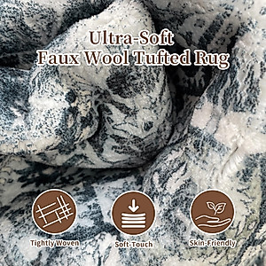 KOZYFLY Runners for Hallways 2x6 Ft Washable Kitchen Runner Rug Boho Runner Rug for Entryway Indoor Grey Oriental Faux Wool Bathroom Runner Rug Floor Carpet Runner for Bedroom Kitchen Hall