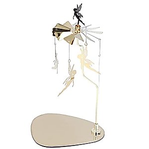 Garosa Round Triangular Tray Rotating Candlestick Scented Candle Romantic Revolving Lantern Table Rotating Candle Holder Spinning Candle Holder for Home Decoration Party(Little Fairy)