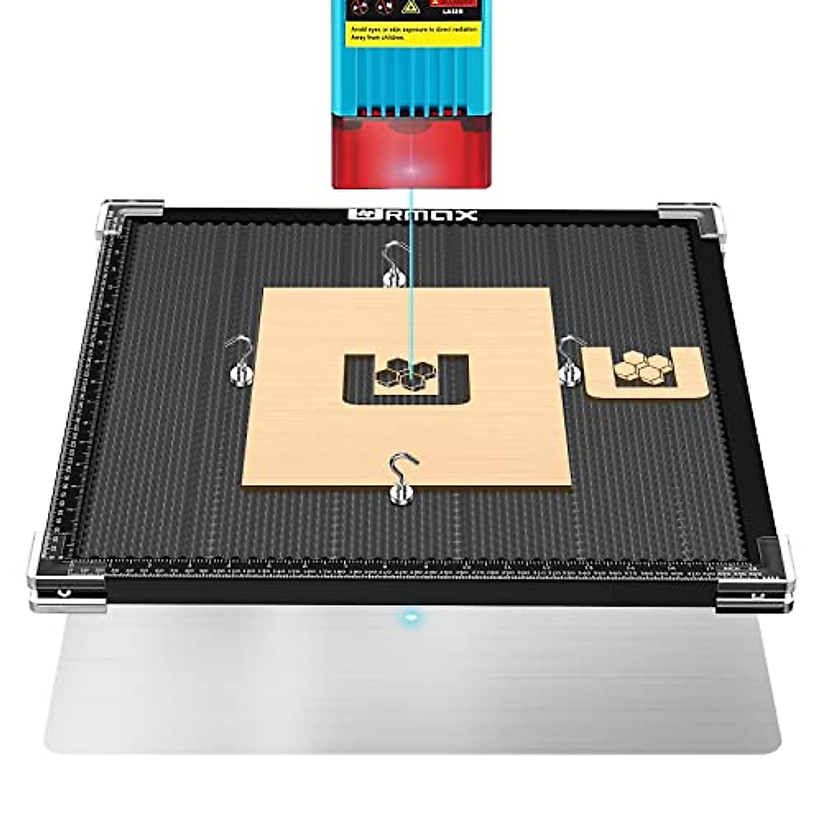URMAX Honeycomb Laser Bed, Laser Cutter 19.68x 19.68x 0.87 inch Honeycomb Working Panel Set for CO2 or Diode Laser Engraver Cutting Machine,Honeycomb Working Table with Aluminum Plate