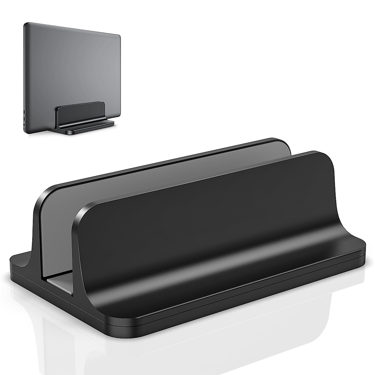 Vertical Adjustable Laptop Stand, Adjustable Laptop Stand Desktop Stand, Adjustable Base Size Compatible for Lenovo / Dell / ASUS Gaming Laptop (up to 17.3 inches) (Black)