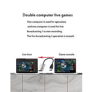 youcheng Video Capture Card 4k, HDMI Capture to USB Video Capture Device, 1080P HD 60fps Live Broadcast and Recording Video Audio Capture Device