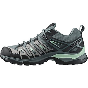 Salomon X Ultra Pioneer CLIMASALOMON Waterproof Hiking Shoes for Women, Stormy Weather/Alloy/Yucca, 7.5