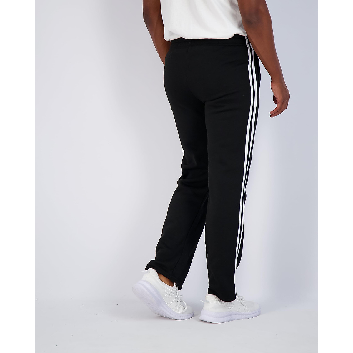 Real Essentials Men's Open Bottom Mens Sweatpant Men Tech Fleece Active Sports Sweat Sweats Athletic Training Pant Track Gym Running Casual Heavy Sweatpants Pockets Pants - Set 9, L, Pack of 3