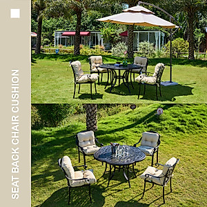 YOOZEKU Outdoor Indoor Seat/Back Chair Tufted Cushion,All-Weather Patio Chair Cushion with Ties,for Patio Furniture,Beige