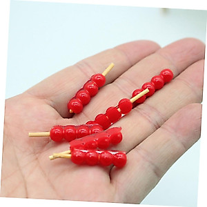 CAXUSD 1 Set Red Mini Foods Resin Doll House Photo Prop Tiny Things Mini Scene Layout Prop Wood