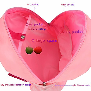 WUHBJJXY,20L, PREMIUM, MULTIFUNCTIONAL,DURABLE,Large Sized PINK KID Dance bag with Shoe Compartment and Wet and Dry separation features,Ballet bag,Dance backpack