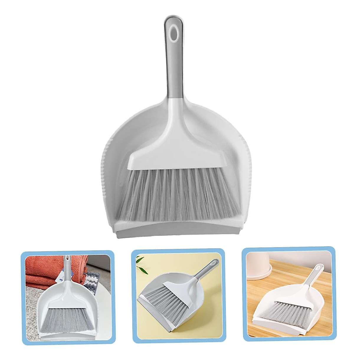 OHPHCALL 1 Set Hand Broom with Dustpan Desktop Broom Kit Mini Small Brush and Dustpan Car Interior Cleaning Brush Whisk Little Dustpan Broom Keyboard Cleaner Desktop Dust Brush Vent Pp Grey