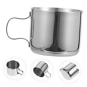 SHOWERORO 1pc Latte Coffee Cup Coffee Espresso Mini Coffee Pot Milk Frother Cup Espresso Steaming Pitchers Milk Frothing Cup Espresso Coffee Small Milk Cup Milk Tea Stainless Steel