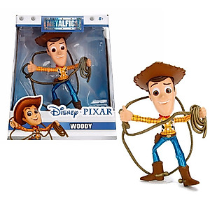 Metals 98346 Disney Pixar Toy Story Woody with Lasso Die Cast Collectible Toy Figure, 4", Yellow