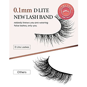Onlyall Natural Lashes Wispy Lashes Natural Look False Eyelashes Natural Flared Eyelashes False Eye Lashes Soft Fluffy Lashes 7 Pairs D1