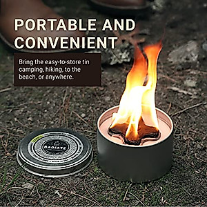 Radiate Portable Campfire: The Go-Anywhere Outdoor Fire Pit - Portable and Convenient - 3 Hours of Warmth and Burn Time - Great for Camping, Picnics, and More - Made in The USA
