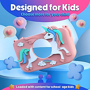 Kids Camera for Boys and Girls - BELLOCHIDDO 1080P HD Toddler Camera for Kids Toy Gift, Children Camera Christmas Birthday Gifts for Age 3-8 with Cartoon Soft Silicone Cover and 32GB SD Card