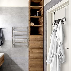 Deco Brothers Supreme Over The Door 11 Hook Organizer Rack, Black