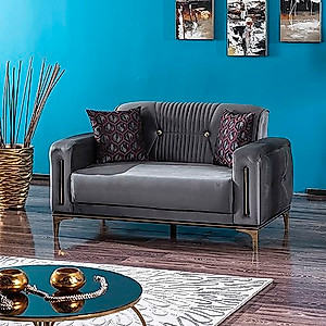 Ottomanson Angel Collection, Loveseat, Grey
