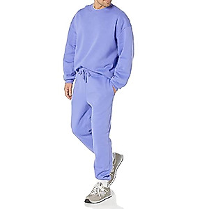 Amazon Essentials Men's Oversized-Fit Crewneck Sweatshirt (Available in Big & Tall), Purple Blue, X-Large
