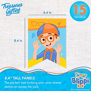 Treasures Gifted Officially Licensed Blippi Banner - Blippi Happy Birthday Banner - Blippi Birthday Party Supplies - Blippi Party Decorations - Blippi Birthday Banner - Blippi Party Supplies