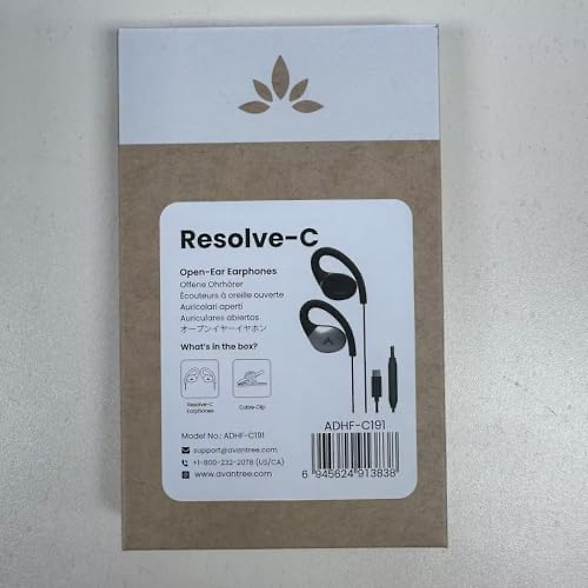 Avantree Resolve-C - USB-C Wired Open-Ear Earbuds with Mic & in-Line Volume Control, Designed for Small to Medium Ears and Compatible with New iPhone 15 & 16, Samsung, Google & Android Type C Phones