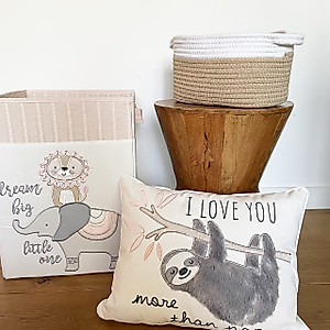 Levtex Baby Collection - Beige and White Rope Storage Baskets (Pack of 2) - Nursery Accessories - Measurements: (9.8 x 8 x in.), & (12 x 8 x 6.5in.)