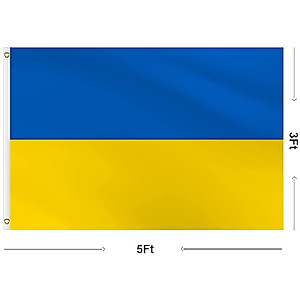 Ukraine Flag 3x5 Ft Outdoor Indoor Decoration Flag Banner with Two Brass Grommets Ukrainian National Flags I Stand with Ukraine