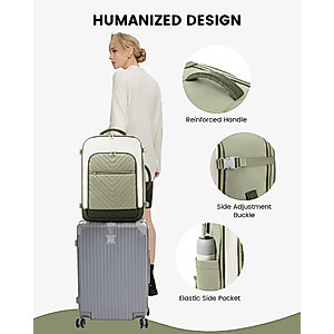 LOVEVOOK Laptop Backpack Purse for Women Waterproof Teacher Nurse Bag, 17.3 Inch Work Laptop Bag with USB Port, Business Travel Computer Backpack, Large College Bookbag, Beige-Khaki